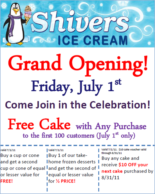 Shivers Ice Cream Grand Opening | SHIVERS ICE CREAM